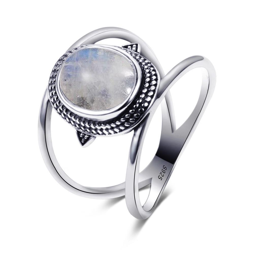 Bague Argent avec Pierre de Lune Tendrelune